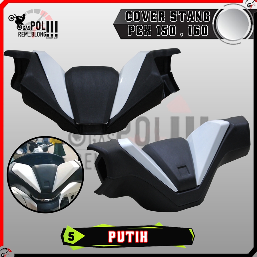 COVER TUTUP STANG PCX 150 160 CBU ABS CBS DEPAN STIR MOTOR HONDA PLUS BAUT PNP CARBON KARBON PNP ...