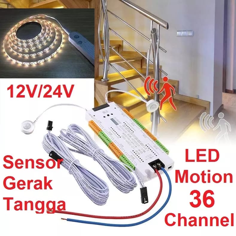 LED Motion Sensor Lampu Strip Sensor Gerak Tangga LED Fleksibel ...