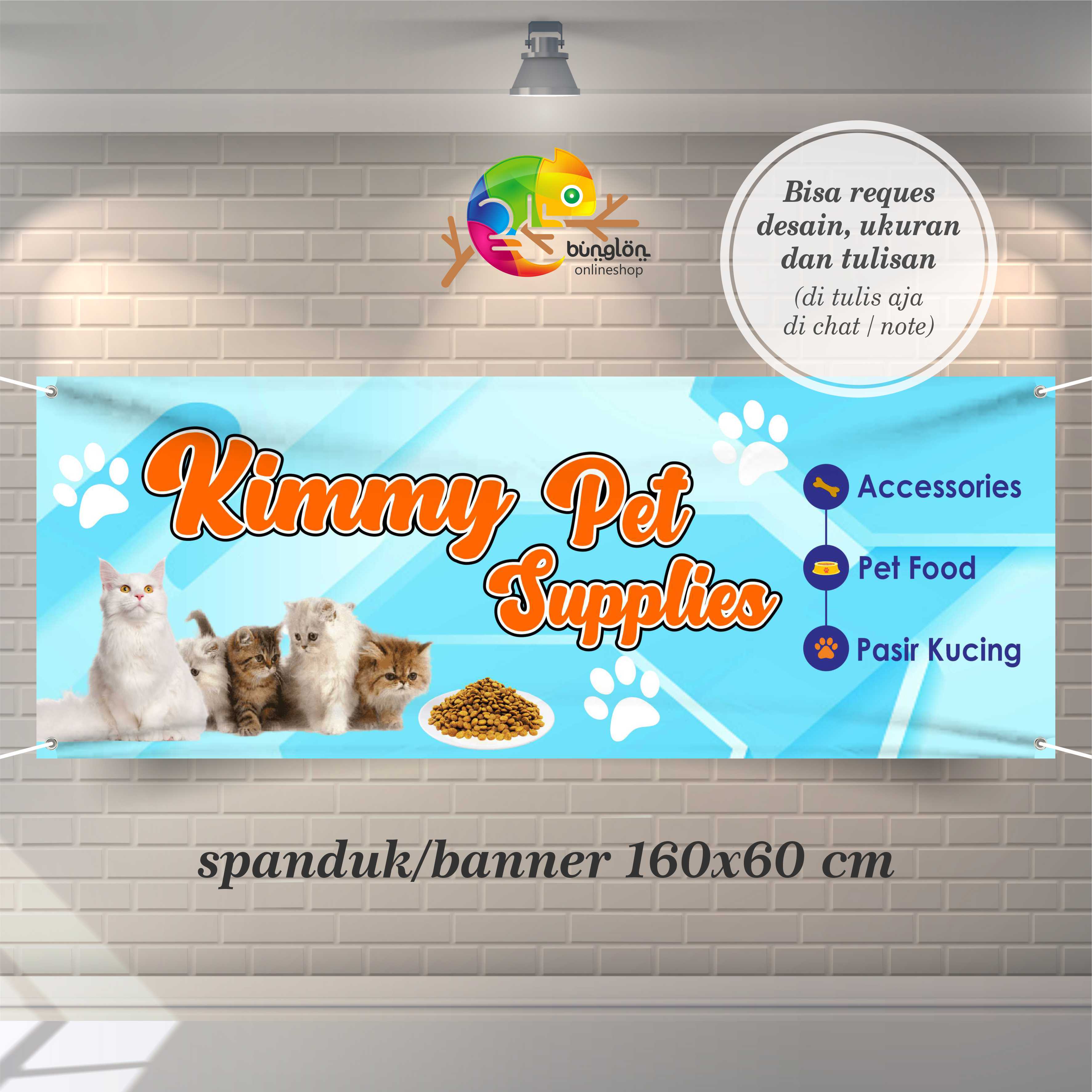 Spanduk Banner 160x60 Cm Spanduk Petshop, Banner Petshop, Spanduk Pakan ...