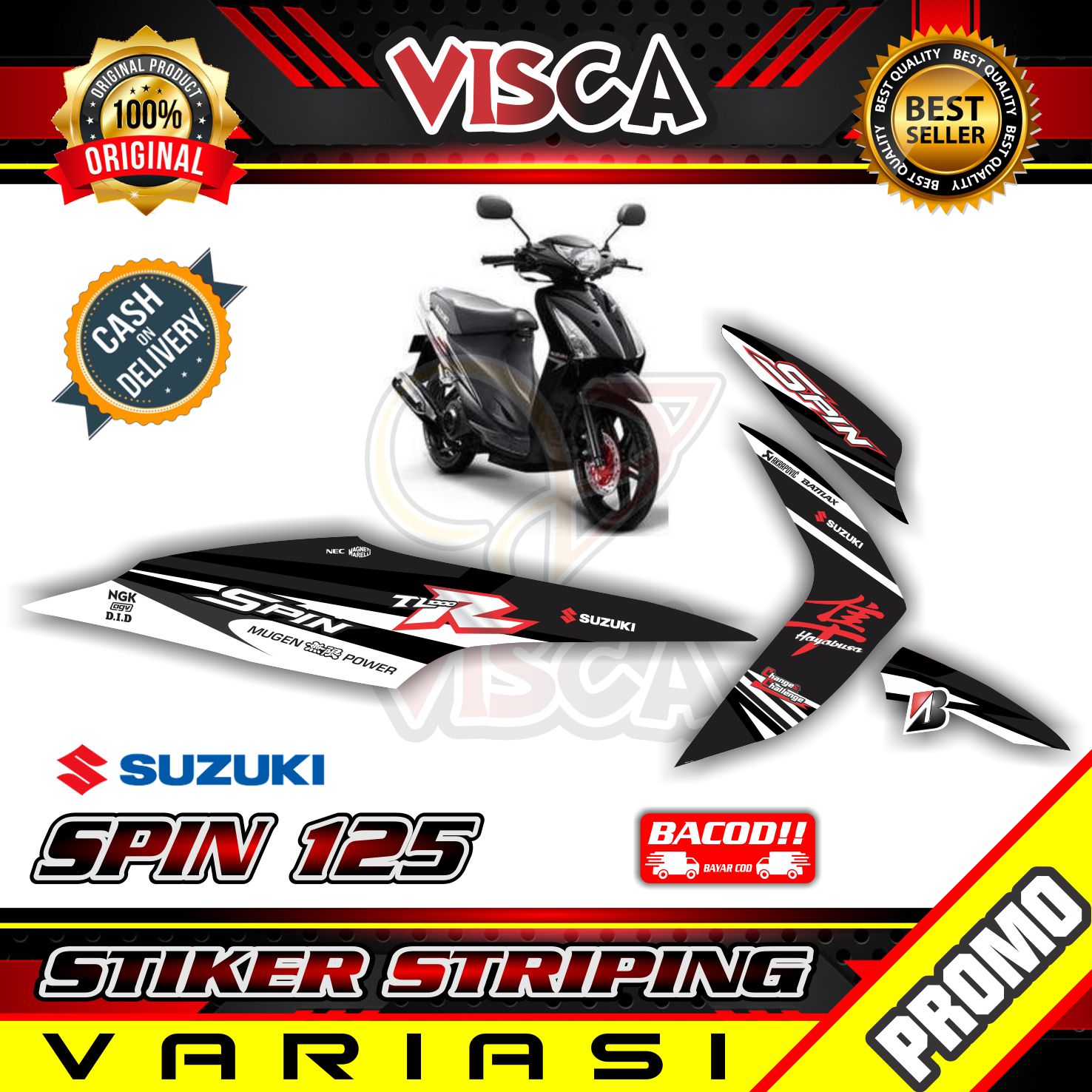 Stiker Striping Suzuki Spin 125 Variasi Hayabusa | Lazada Indonesia