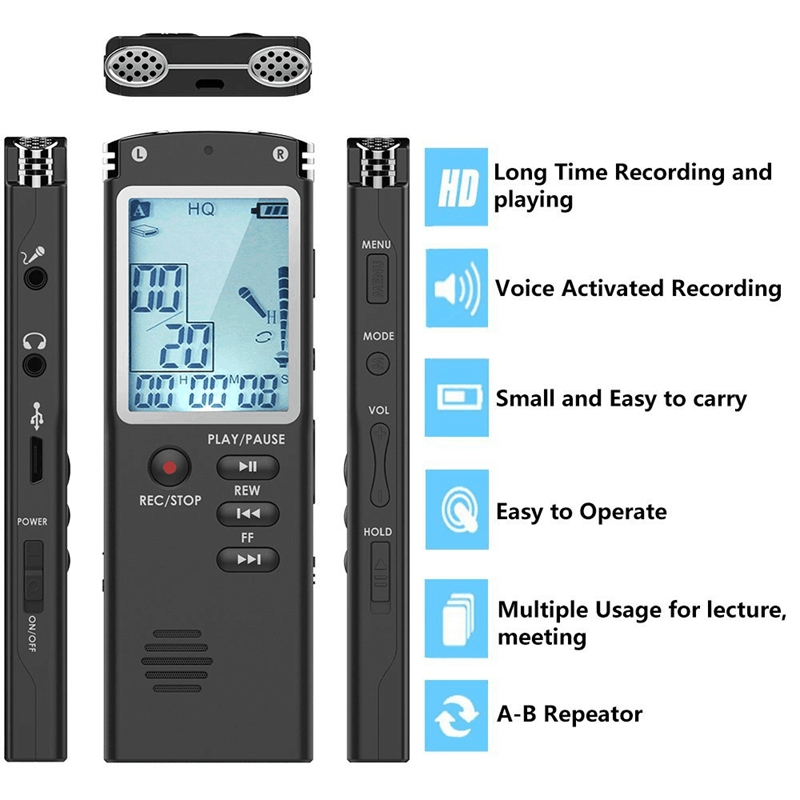 32GB Voice Recorder USB Dictaphone Digital Audio Voice Recorder with ...
