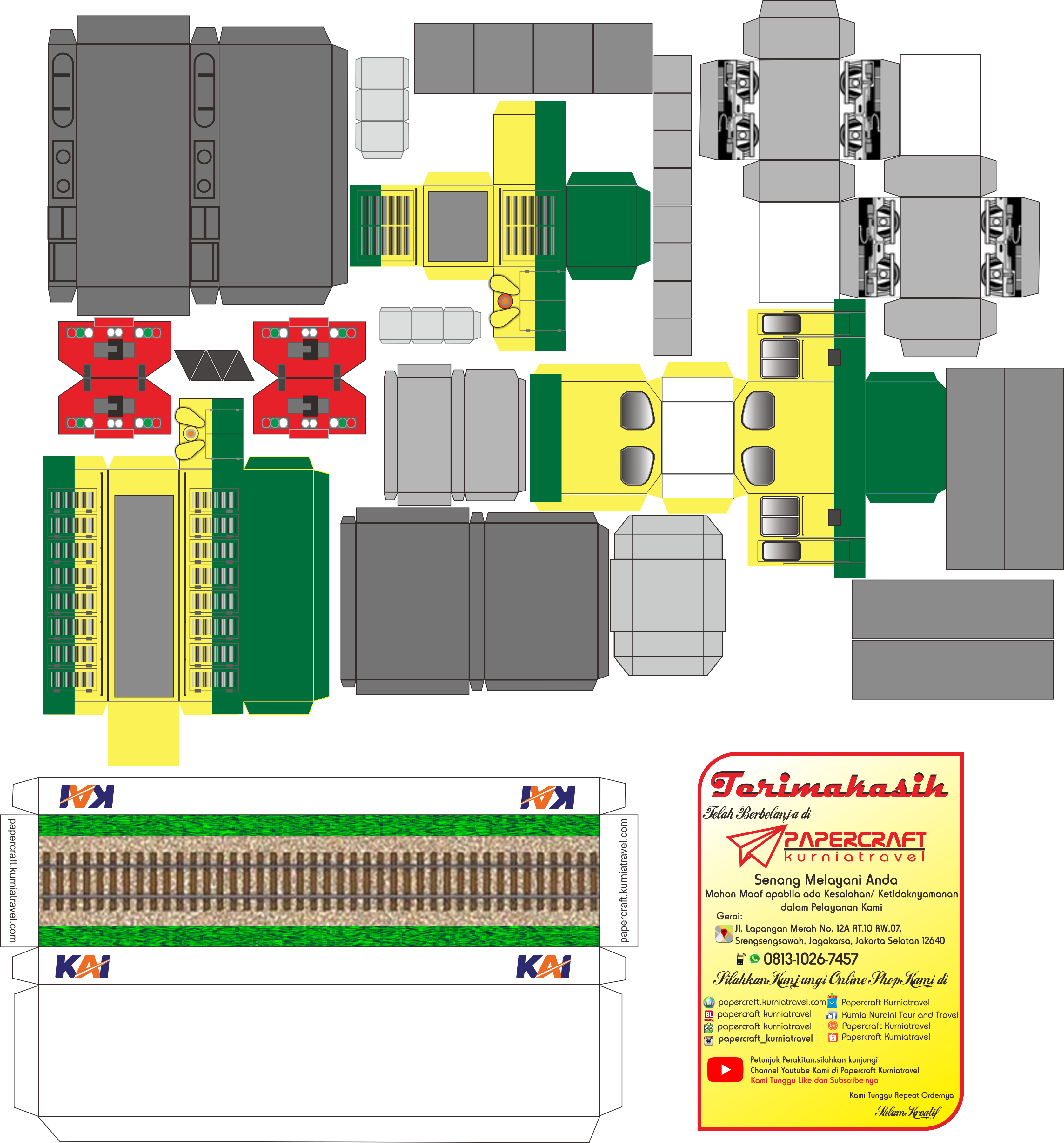 Pola Kertas Papercraft Lokomotif BB 300 PJKA Hijau | Lazada Indonesia