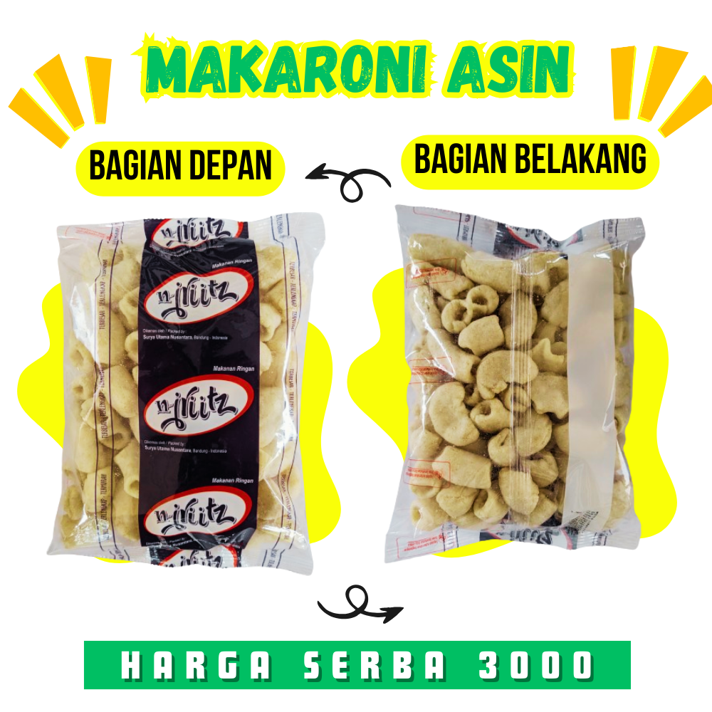 Snack 3000 / Makaroni Putih / Snack Renyah / Snack Gurih / Snack Njritz ...