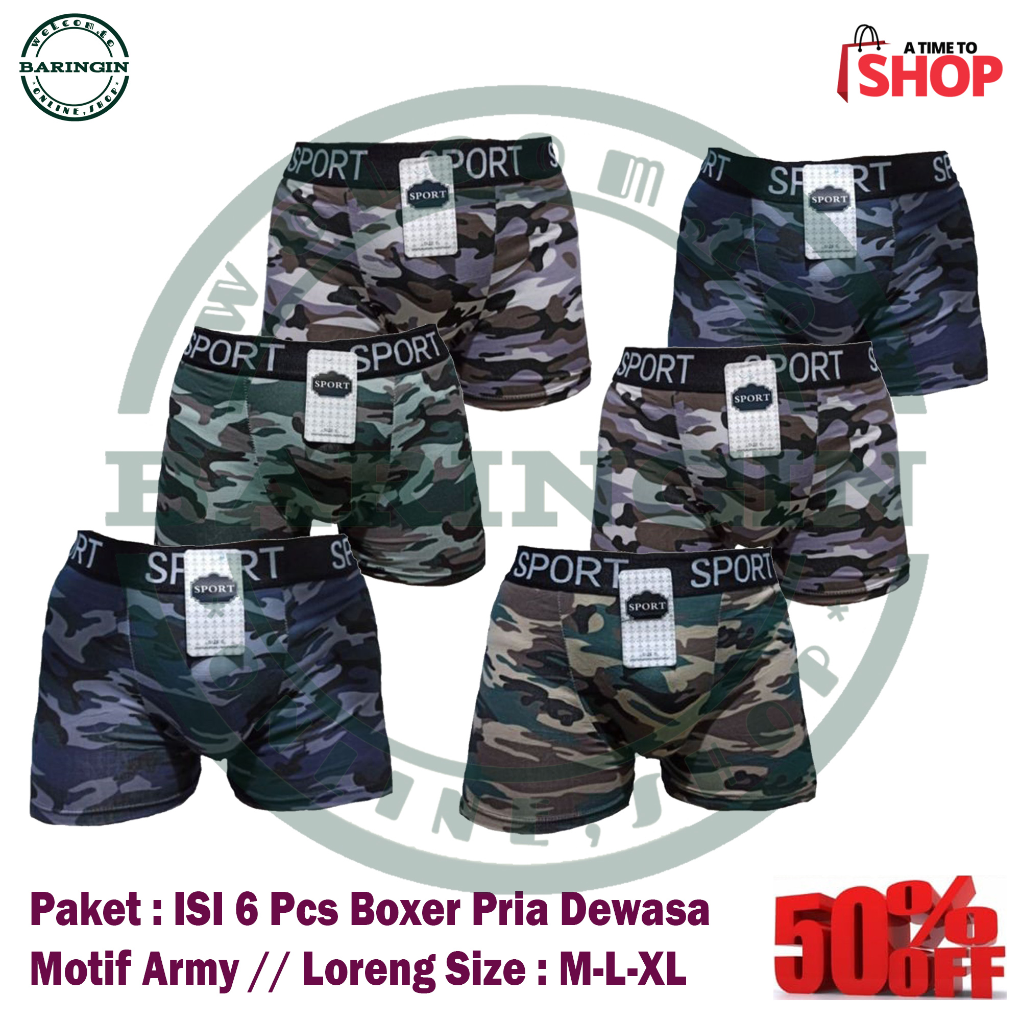 Boxer pria dewasa [ ISI 6 PCS ] Celana dalam Pria Terbaru /Celana Boxer ...