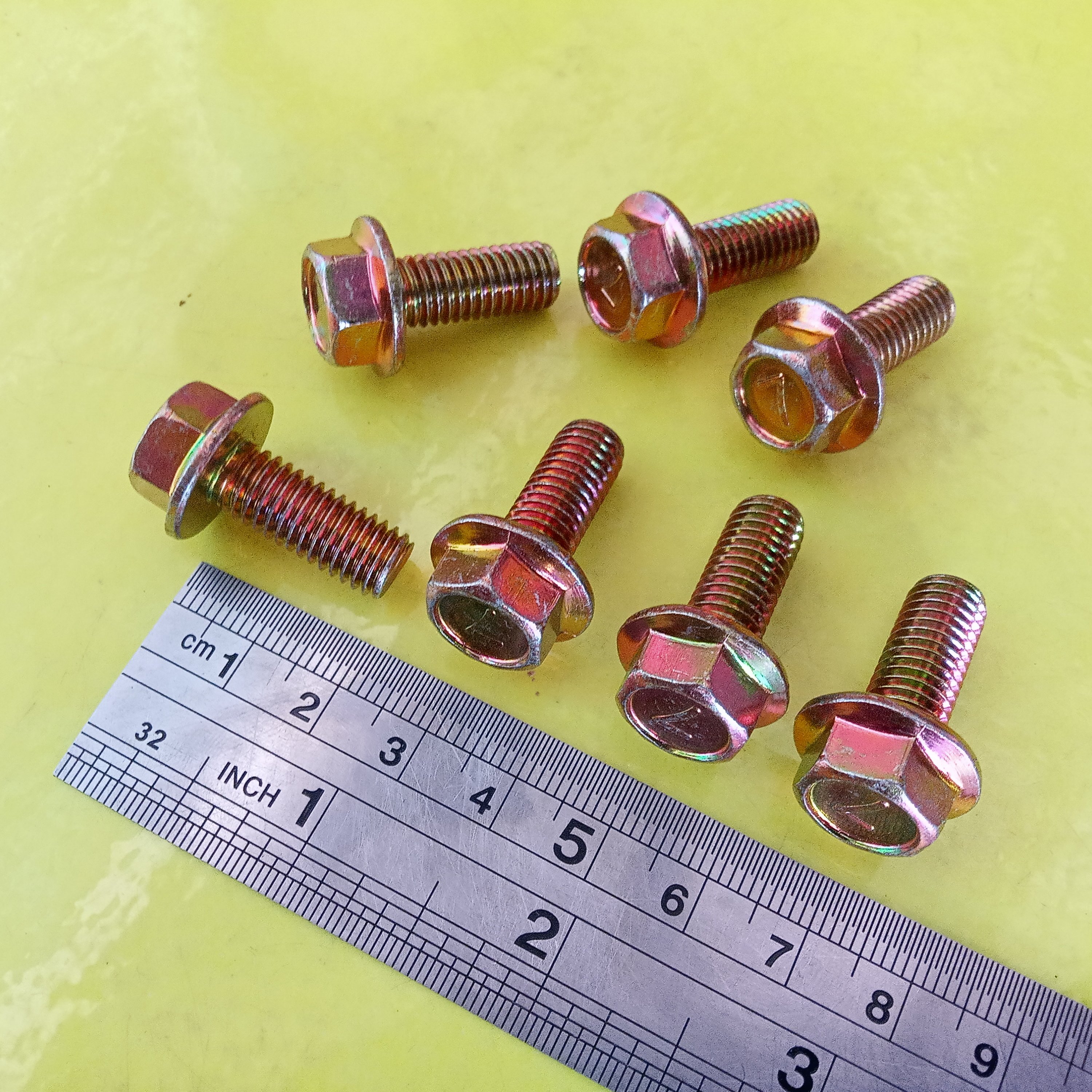 FLANGE BOLT KUNING M8 X 20 / BAUT 12 KUNCI 12 / BAUT TOPI M8 X 20 ...