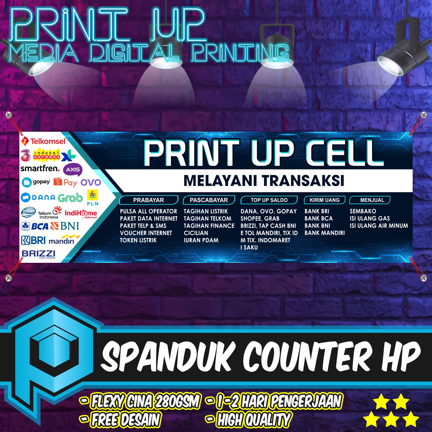 Banner Spanduk KONTER HP / Spanduk Usaha KONTER HP / ukuran 3x1 ...