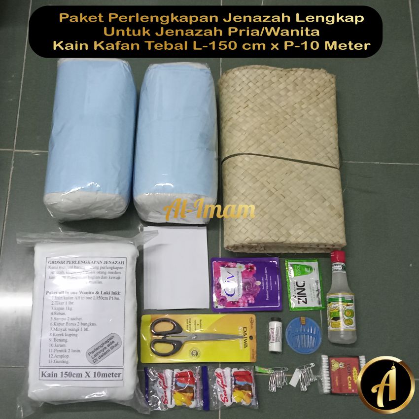 Paket Perlengkapan Jenazah Lengkap Kain Kafan Untuk Laki Laki Dan ...