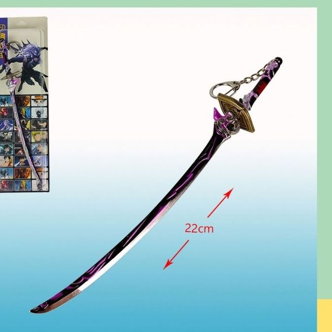 Gantungan Kunci Genshin Impact Senjata Signature Raiden Shogun | Lazada ...