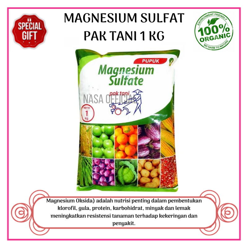 MAGNESIUM SULFAT PAK TANI 1 KG / Pak Tani MGSO4 Pupuk Magnesium Sulfate [1 kg] / Magnesium ...