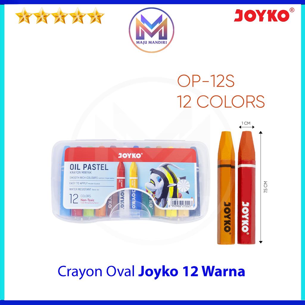 Crayon Joyko 12 Warna OP-12S / Oil Pastel Krayon Oval | Lazada Indonesia