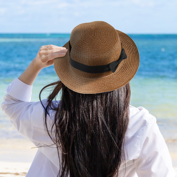 Rhodey Topi Pantai Panama Summer Sun Beach Straw Hat - CW48 - Coffee | Lazada Indonesia