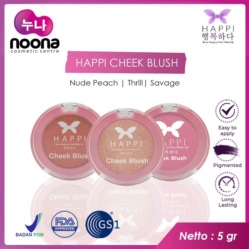 BLUSH ON HAPPI , HAPPI COSMETICS CHEEK BLUSH | Lazada Indonesia