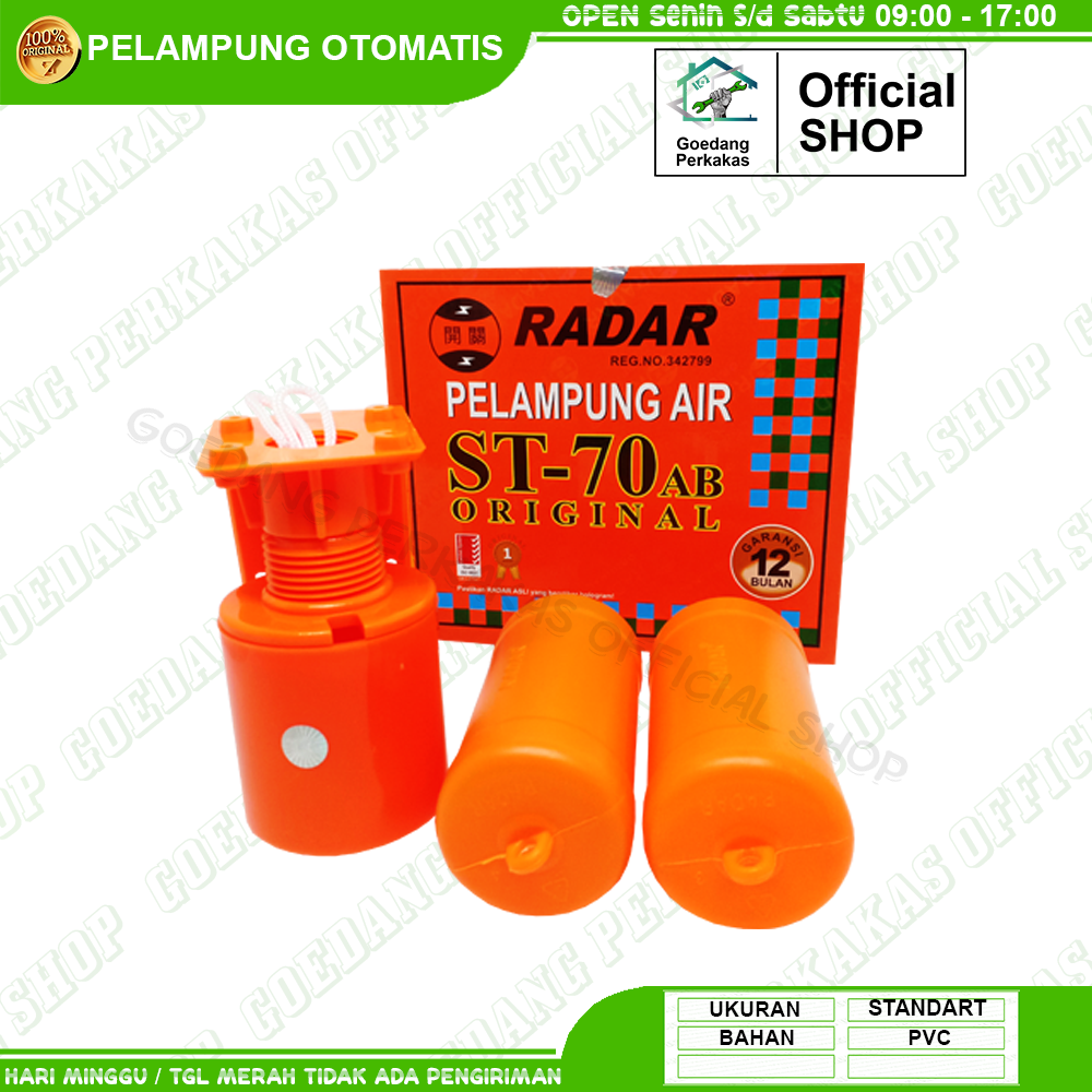 Pelampung Otomatis Air Toren Radar ST-70AB Original Otomatis Tandon ...