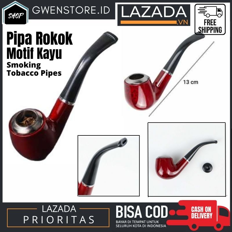 BISA COD - Pipa Rokok Motif Kayu / Pipa rokok Unik / Pipa rokok ...
