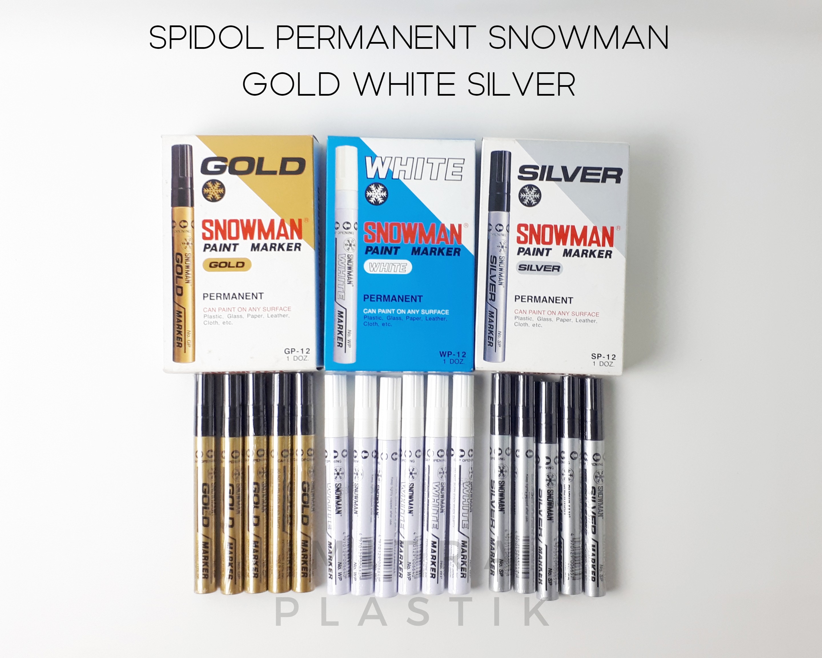 Spidol Snowman Gold Silver White Permanent Paint Marker Spidol Permanen ...