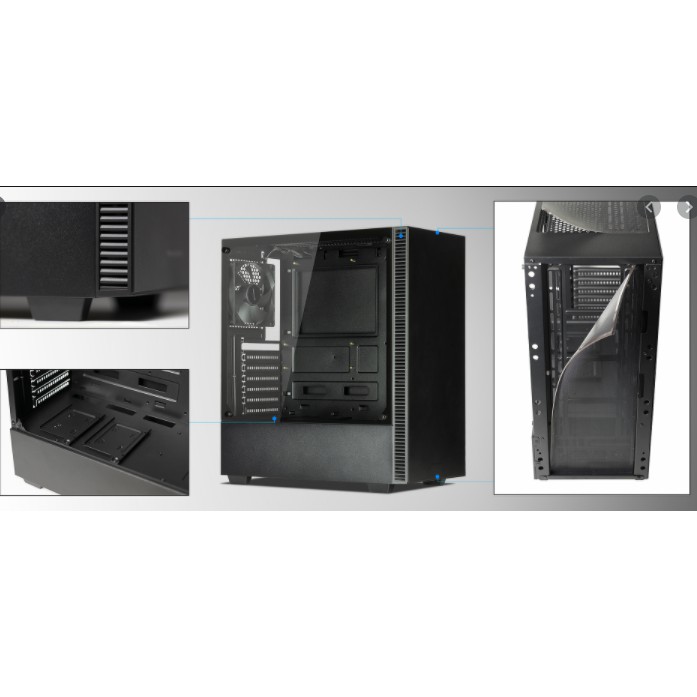 Tecware Nexus C Tempered Gl Mid Tower ATX Case Black siap tempur ...