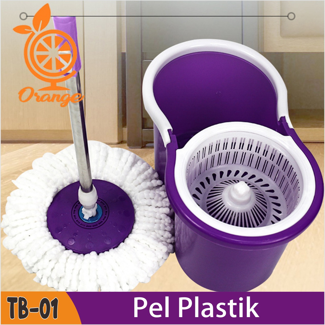 Spin Mop Alat Pel Stainless Putar Otomatis Multifungsi Alat Kebersihan ...