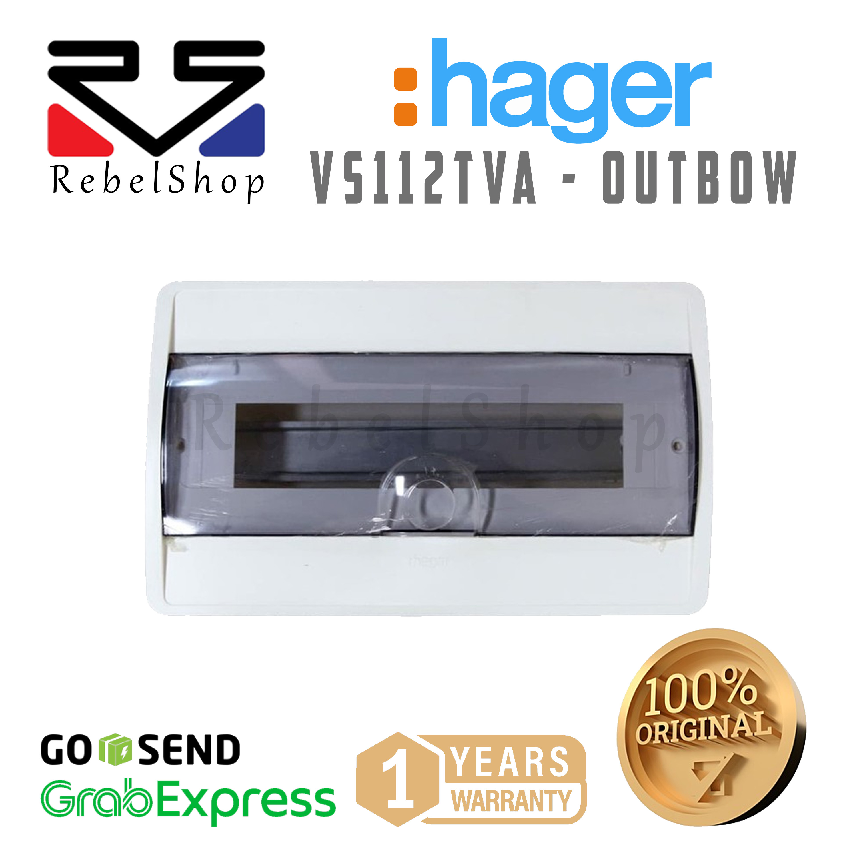 Hager Kotak Box MCB Outbow Tanam VS112TVA Transparant 12 Modul / Group ...