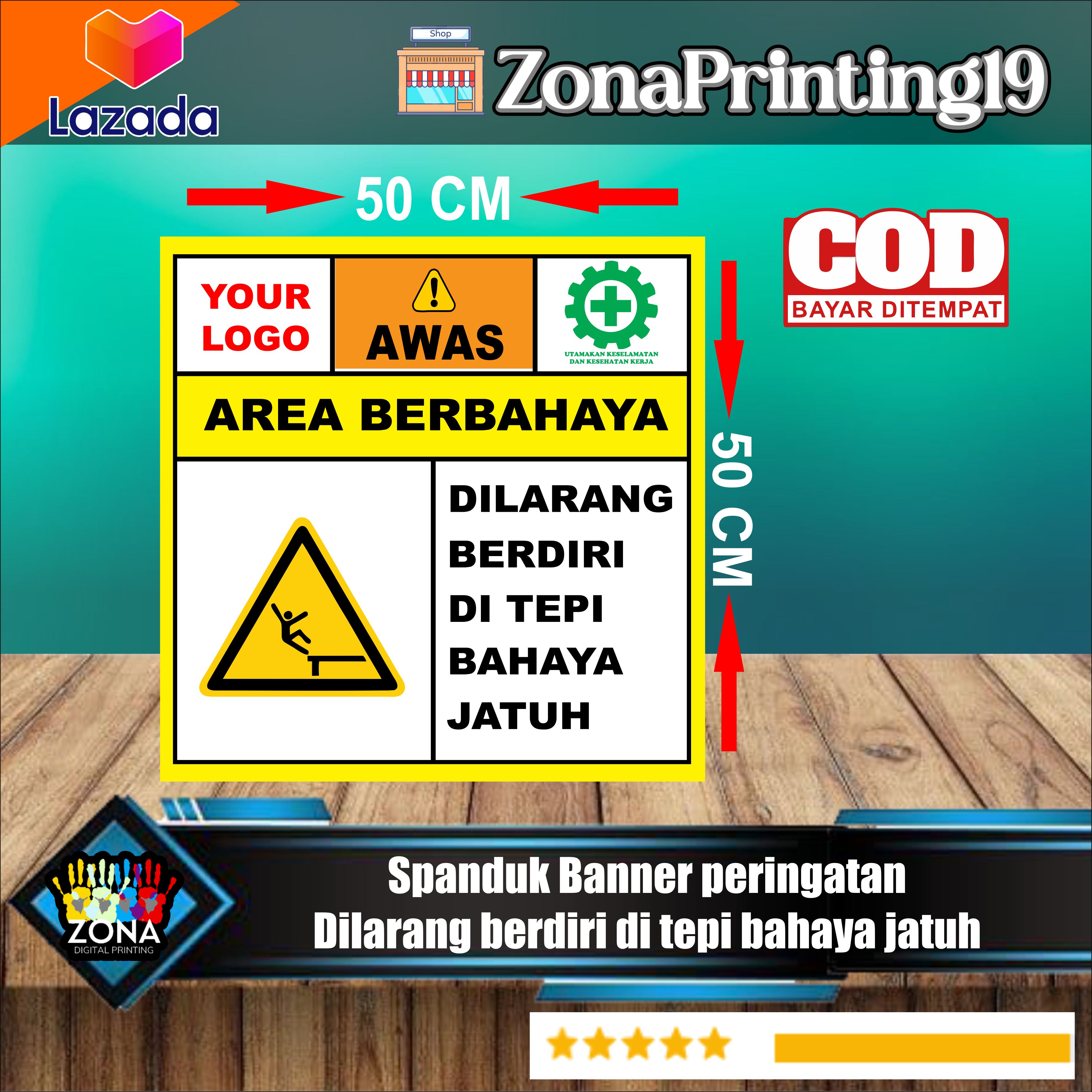 Cetak Spanduk Banner baligho Area Berbahaya awas jatuh bebas Request ...