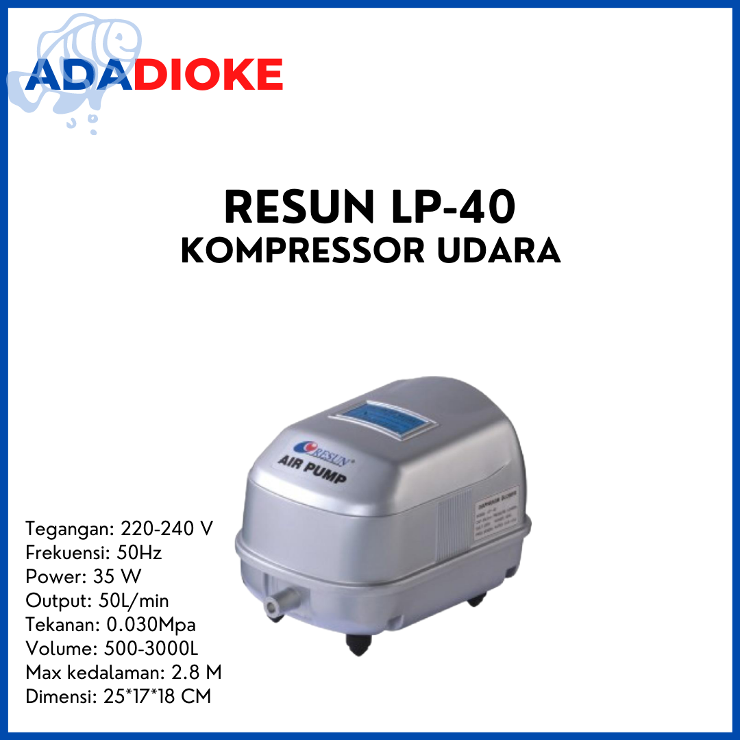 RESUN LP 40 LP40 LP-40 Aerator Kompresor Udara Kolam Ikan Limbah ...