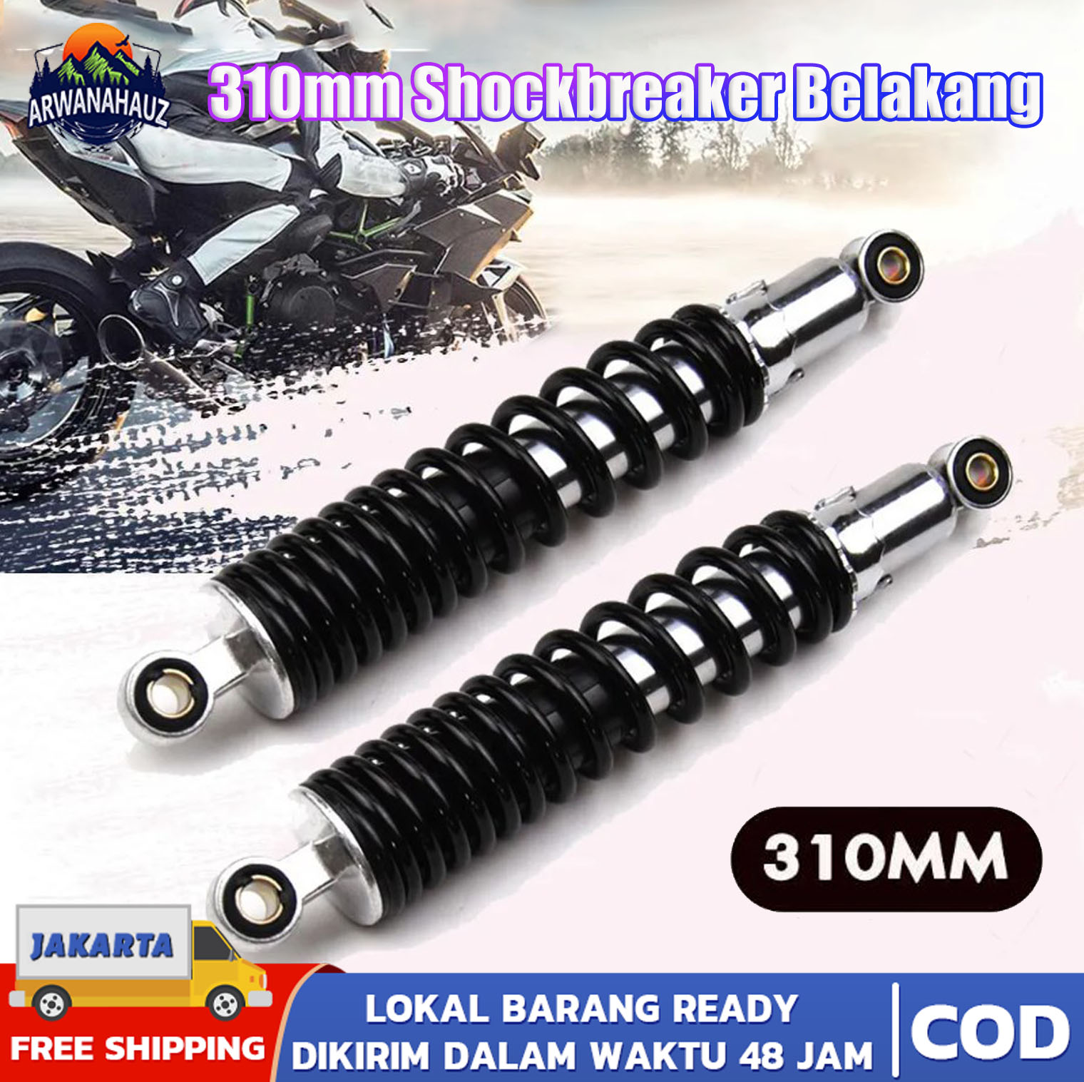 2 Pcs Shockbreaker / 2 Buah Shock Belakang Wave Shockbreaker Belakang ...