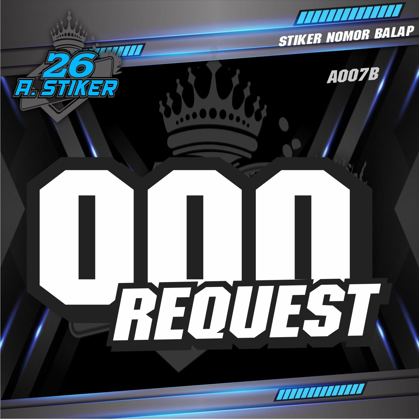 Stiker Racing nomor balap All motor,helem dll. Custom Bisa Request ...