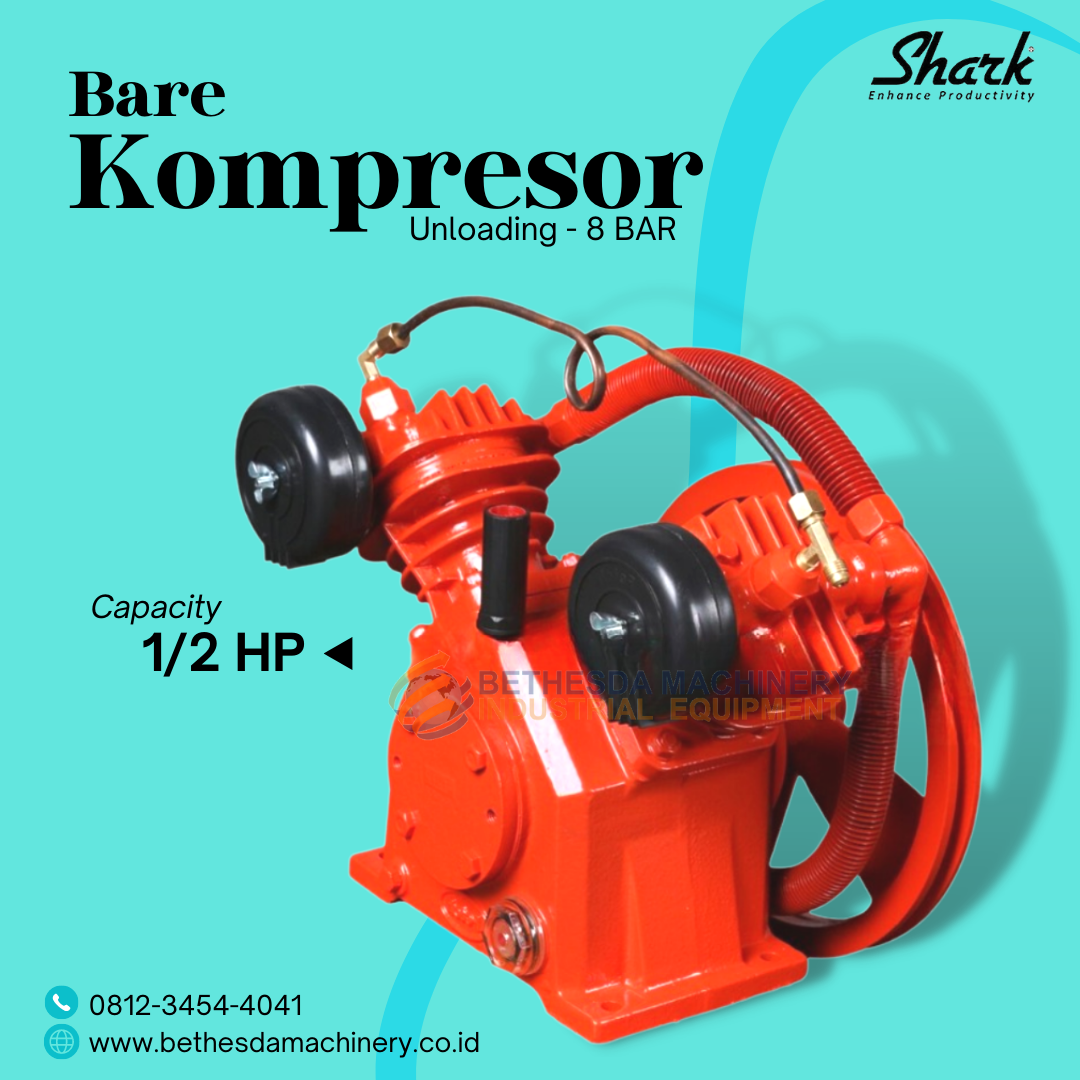 Bare Air Compressor 1/2Hp Kepala Kompresor Unloading 1/2 hp SHARK ...