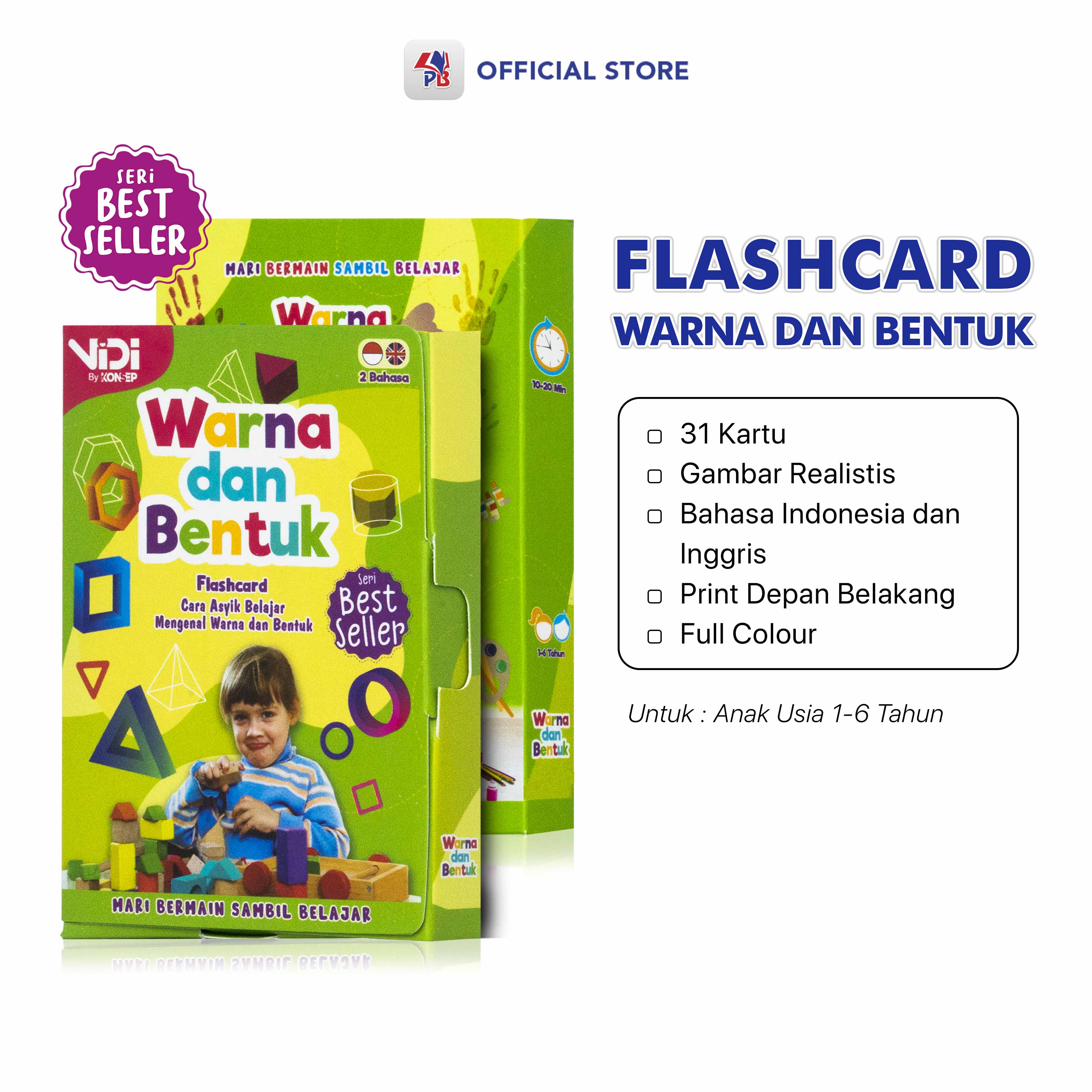 Flash Card Seri Warna dan Bentuk /Vidi - Mainan Edukasi Anak | Lazada ...