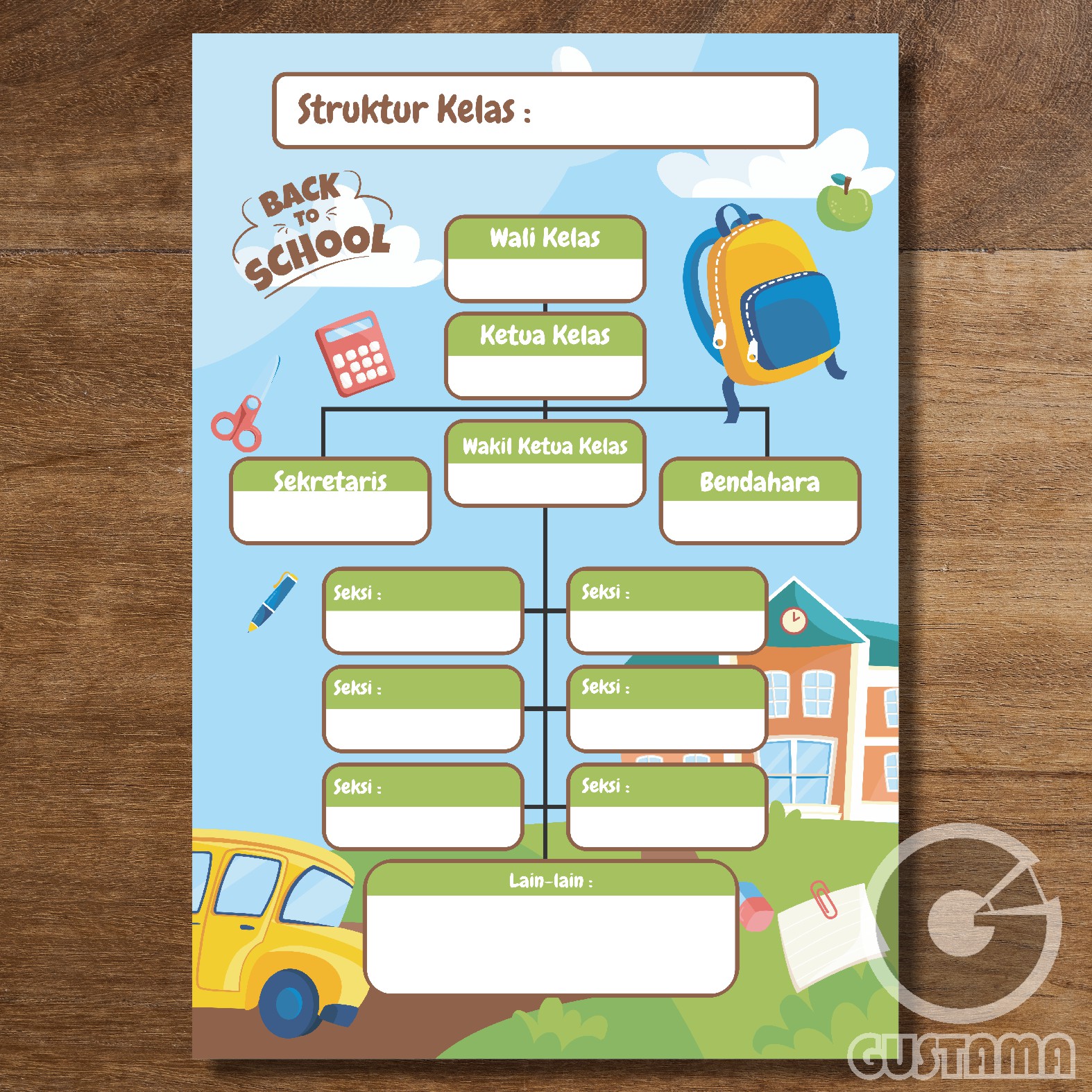 Poster Struktur Kelas part 2, Poster Edukasi Anak Laminasi A3 | Lazada ...