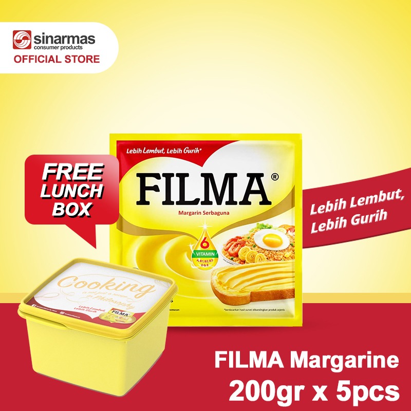 Filma Margarine Sachet Serbaguna 200gr (isi 5 pcs) - Free Lunch Box ...