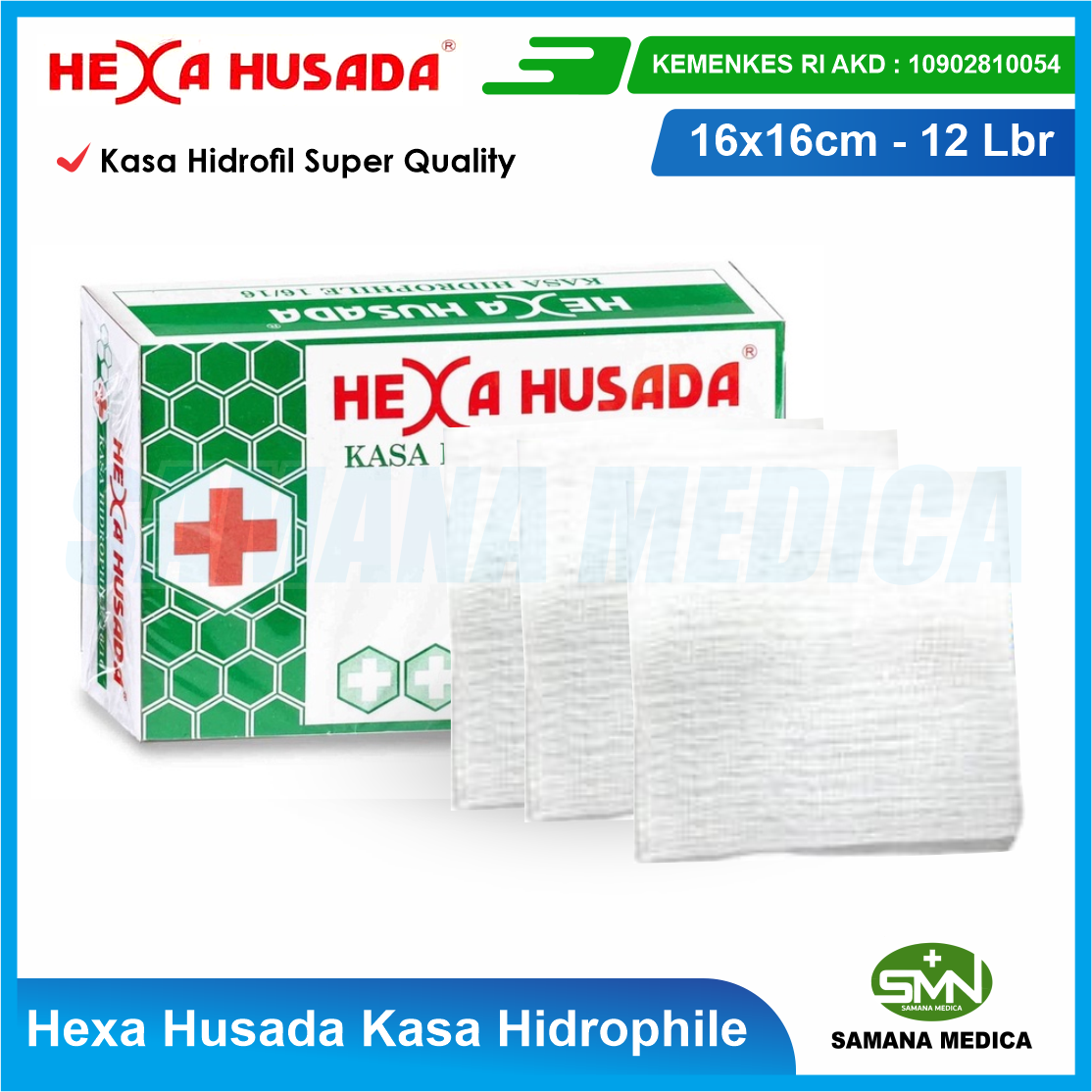 KASA Hexa Husada Kasa Hidrophile 16x16cm - 12 lembar Perban Verban ...