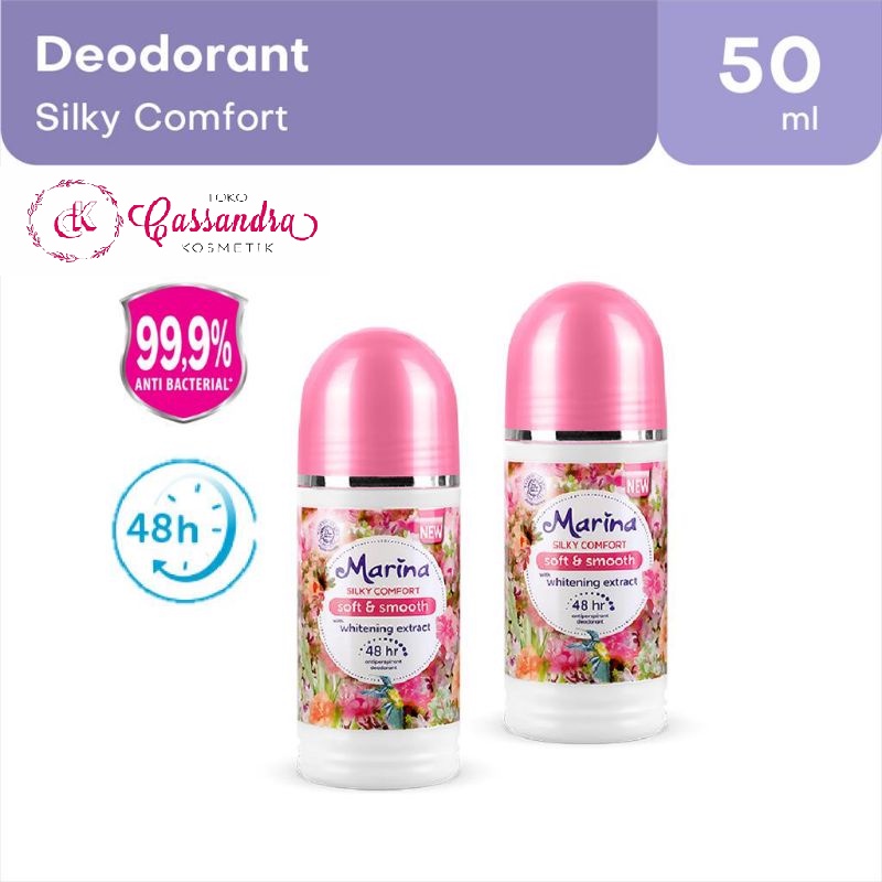 MARINA ANTIPERSPIRANT DEODORANT SOFT & SMOOTH 50ML | Lazada Indonesia