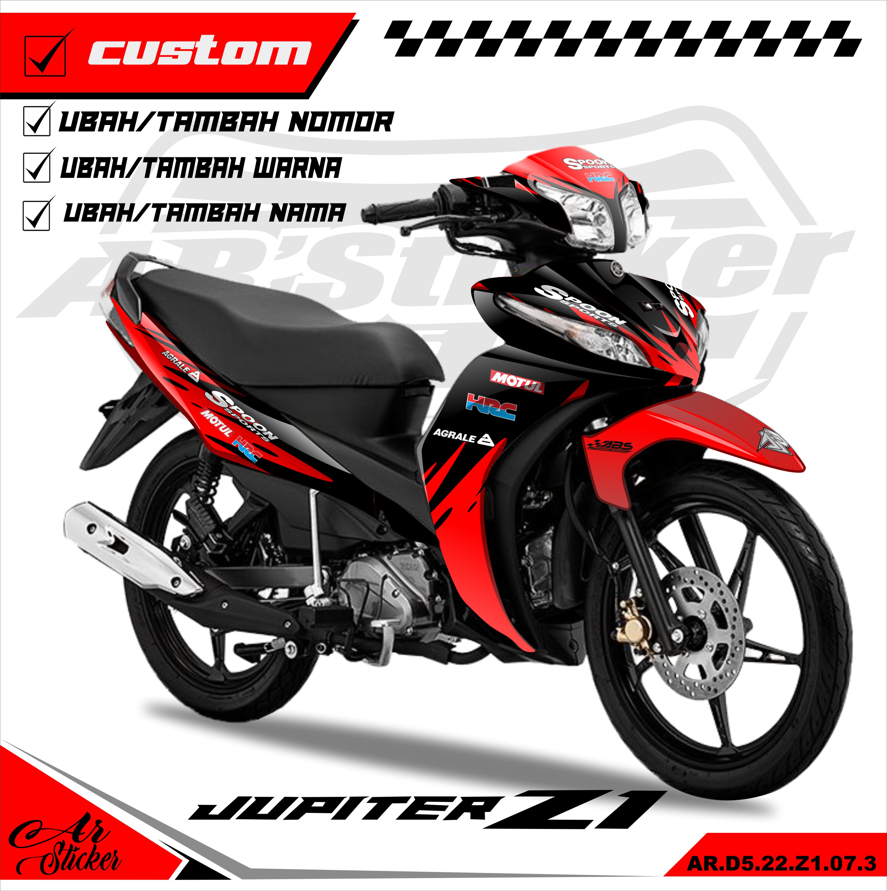 Decal Yamaha JUPITER Z1 Full Body - Stiker Dekal Hologram Pelangi ...