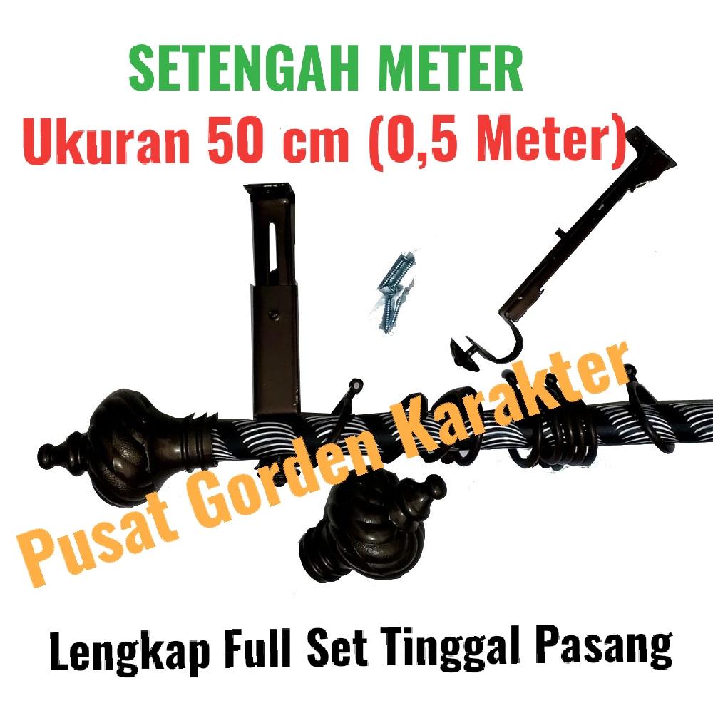 Besi Gorden Rollet Crystal Batangan Bulat Hitam Ukuran 50 cm atau ...