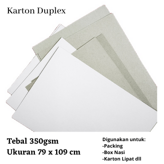 Kertas Karton Duplex 79x109cm 350 gsm - Karton Duplex Duplek Dupleks ...