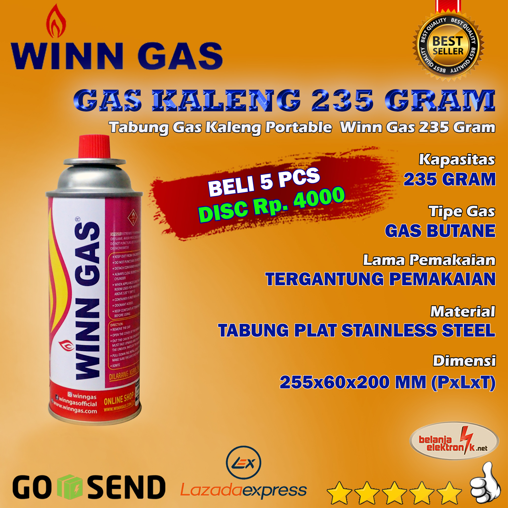 TABUNG GAS KALENG KECIL BUTANE PORTABLE WINN GAS 235 GRAM | Lazada ... TABUNG GAS KALENG KECIL BUTANE PORTABLE WINN GAS 235 GRAM | Lazada ...
