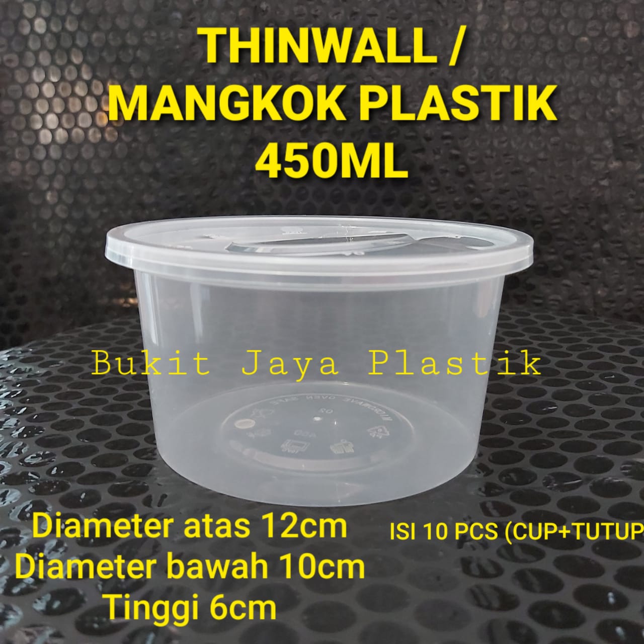 Thinwall Cup Mangkok Plastik 450ml (Isi 10 Pcs) + Bubble Wrap | Lazada ...