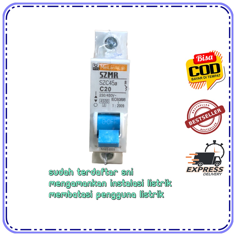 MCB SZMR 1 Phase 2A,4A,6A,10A,16A,25A,32A,40A - 4A / PENGAMAN INSTALASI ...