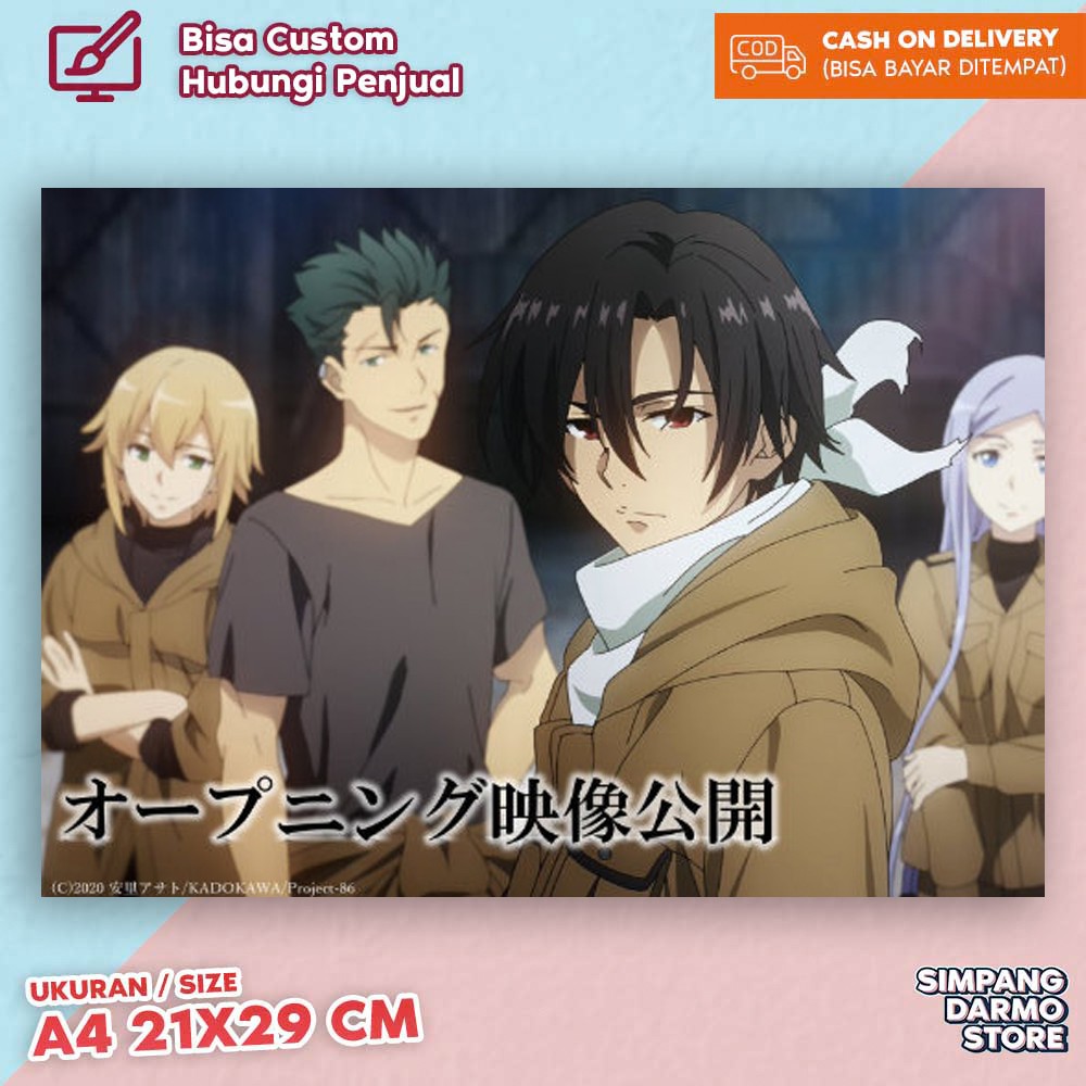 Poster 86 EIGHTY-SIX Shin Undertaker Lena Vladilena Milizé Ukuran A4 ...