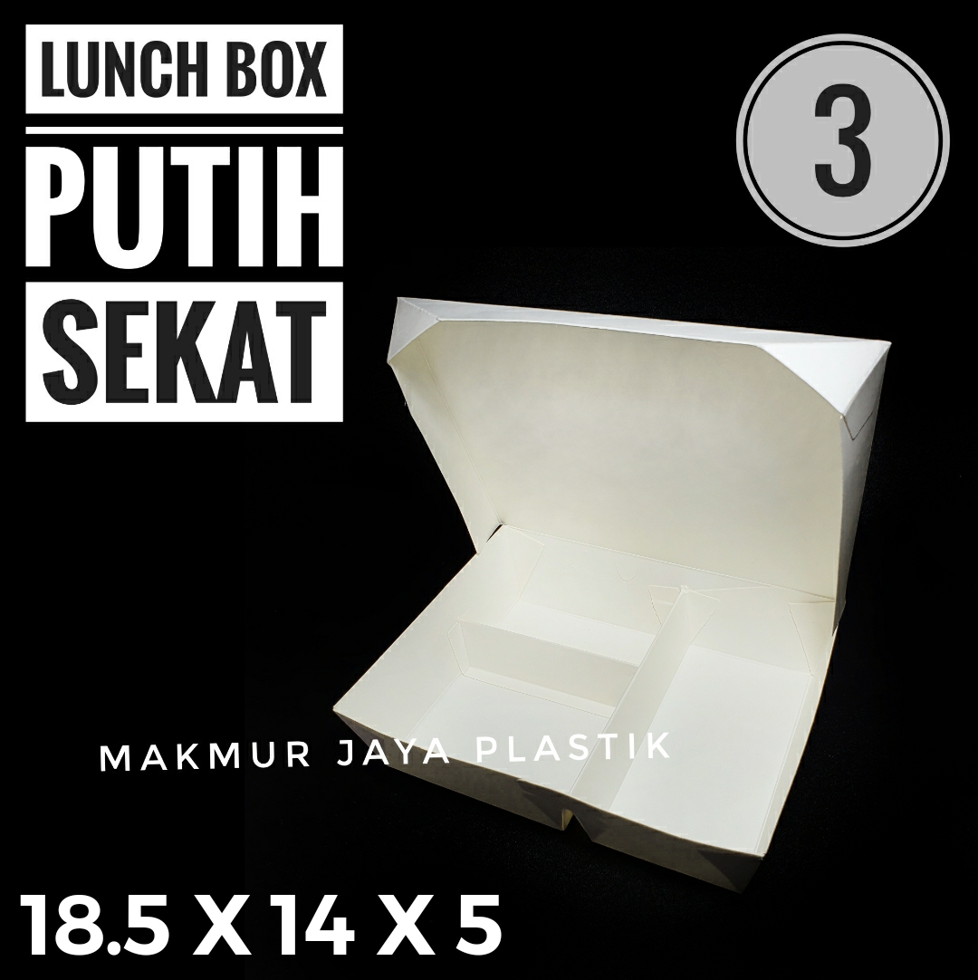 [ SEKAT 3 ] PAPER LUNCH BOX SEKAT BESAR FOOD GRADE | Lazada Indonesia