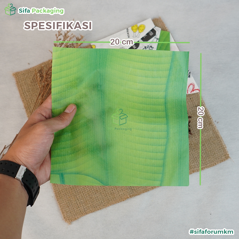 [1 PACK] Kertas Nasi Motif 20x20 Paper Wrap Isi 100 Pcs Printing ...