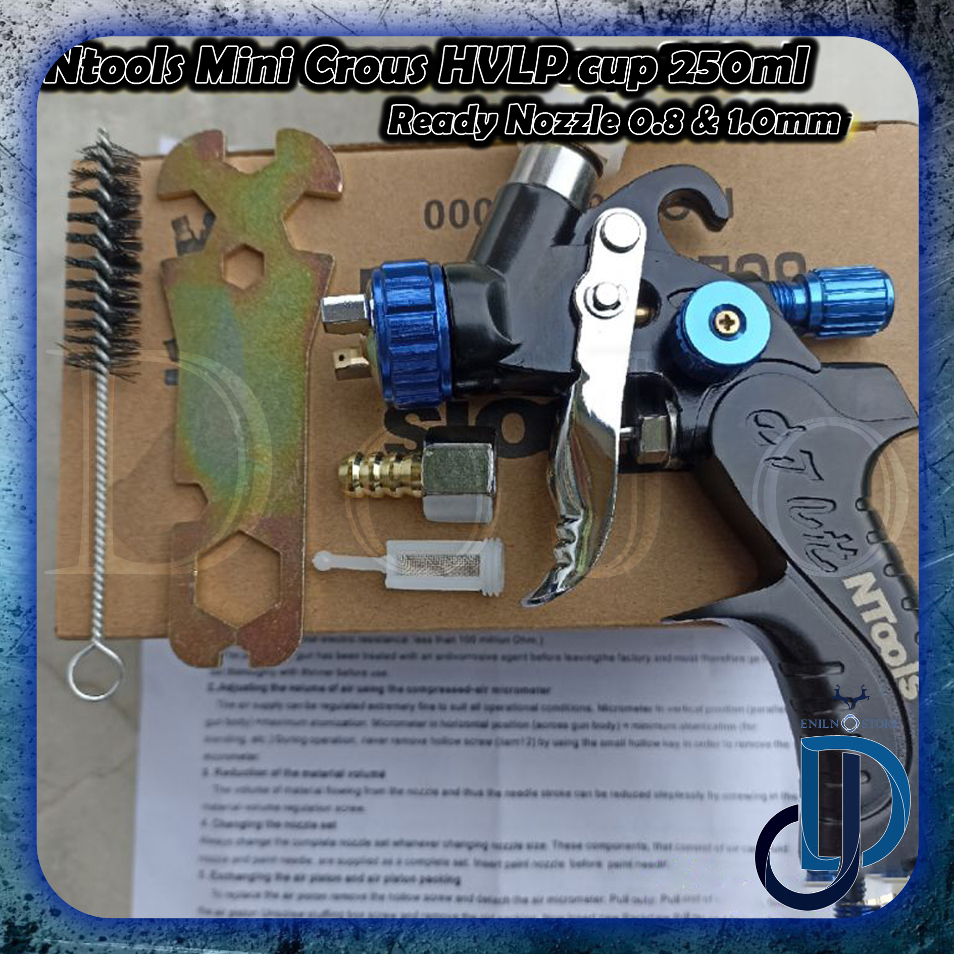 Spray Gun Ntools Mini Crous 6 HVLP - cup 250ml - Nozzle 0.8/1.0mm ...