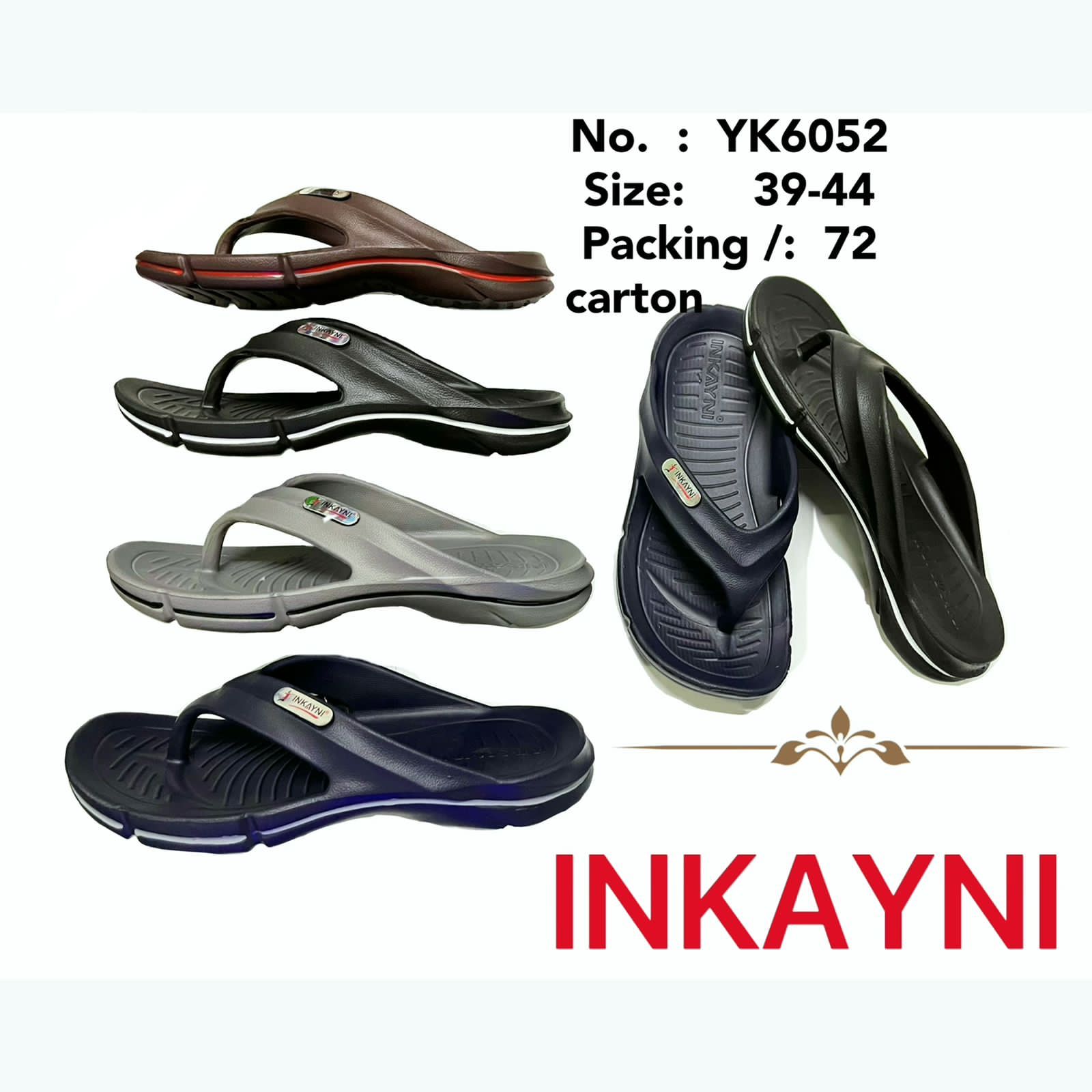 YK6052 Sandal Jepit Karet Pria Dewasa / Sandal Karet Merek Inkayni Size ...