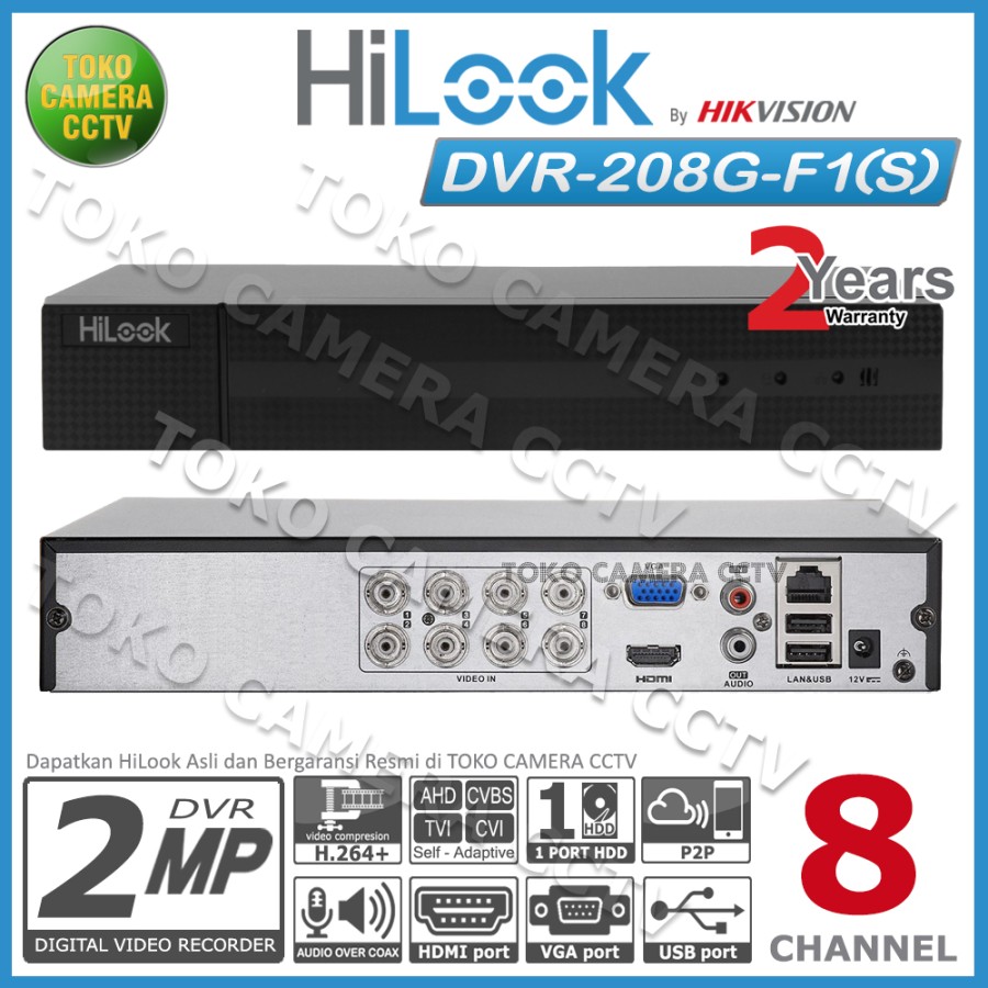 DVR RECORDER CCTV HILOOK 8 CHANNEL CCTV HILOOK 8CH 2MP | Lazada Indonesia