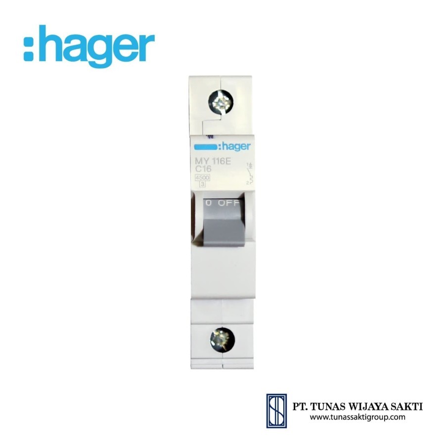 hager MCB 1 Pull Pole Phase Single 1P, 4.5kA Type C - MY, 230/400V SNI ...