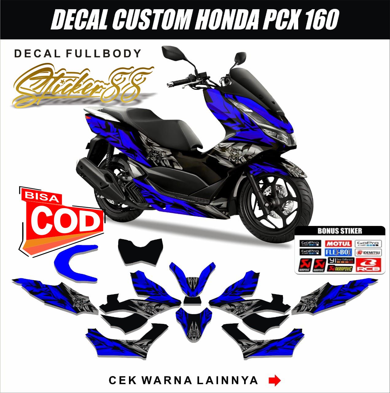 STIKER DECAL HONDA PCX 160 FULL BODY GRAFIS SKULL \ STIKER DECAL HONDA ...