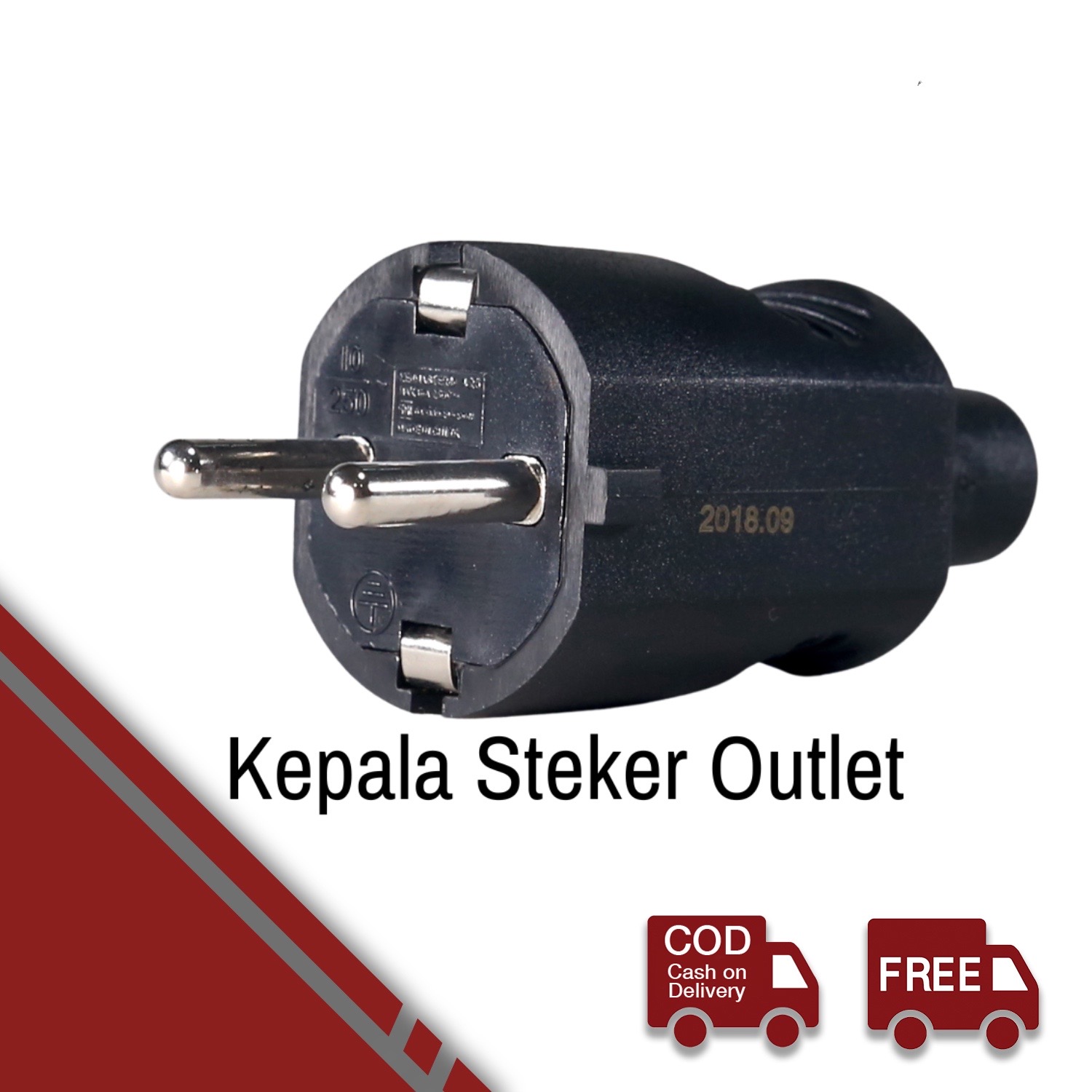 Stop Kontak Kepala Colokan Hitam Listrik Inlet Outlet Kuningan 220V 10A ...