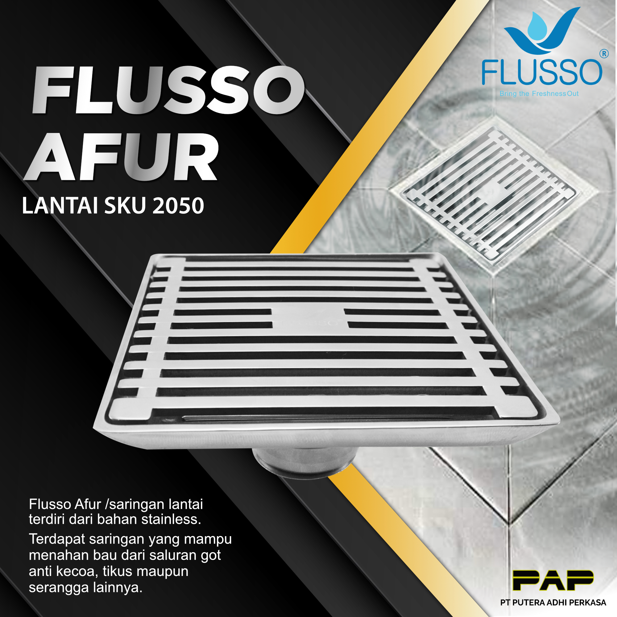 Afur lantai saringan got kamar mandi 4 inch stainless / Floor drain ...