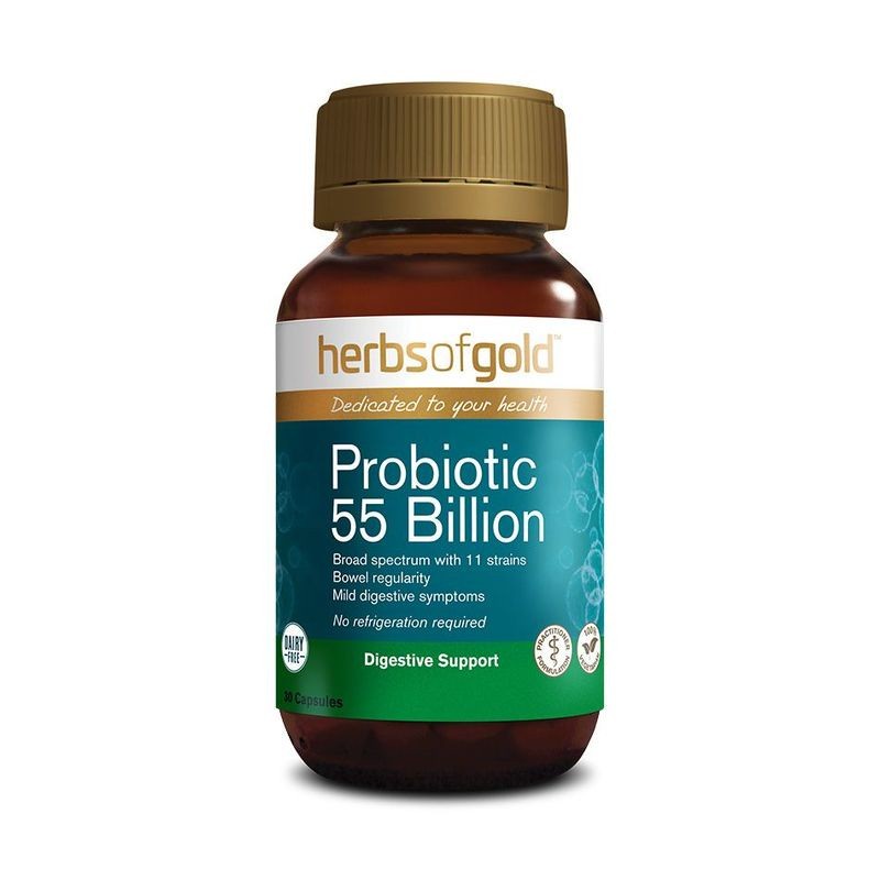 (ORIGINAL) HERBS OF GOLD Probiotic 55 Billion for Digestive Support, 30 ...