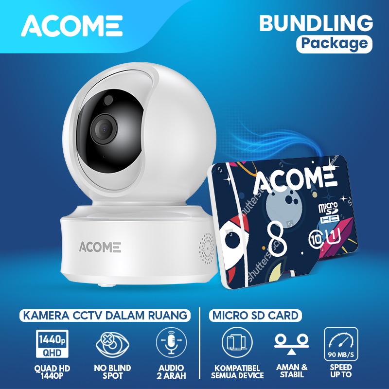 ACOME IoT APC03 Camera CCTV WiFi Indoor/outdoor No Blind Spot 2 Arah ...